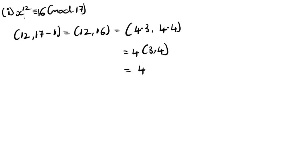 SOLVED: 1 Show that 3 is a primitive root modulo 17 and draw up a table of indices to this base ...