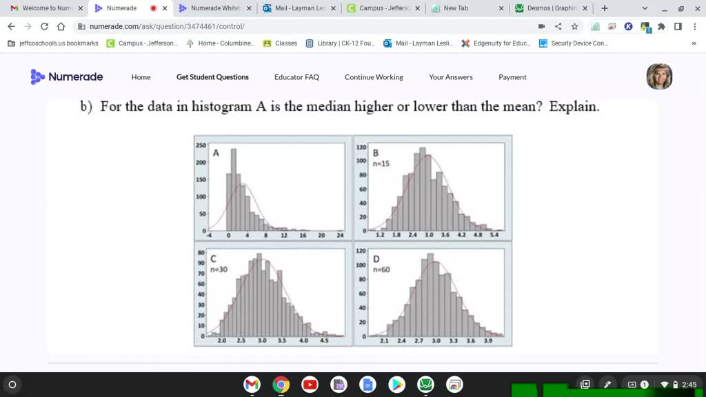 SOLVED: There are four histograms from four different sets of data ...