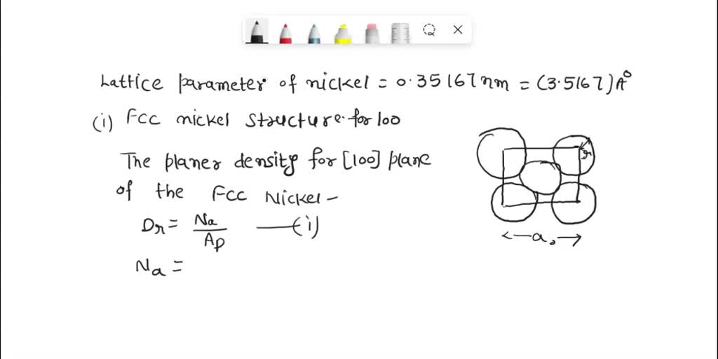 SOLVED: Determine the planar density and packing fraction for BCC ...