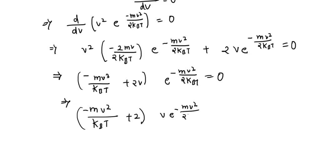 SOLVED: In equilibrium, the speed v of a molecule of mass m, at ...