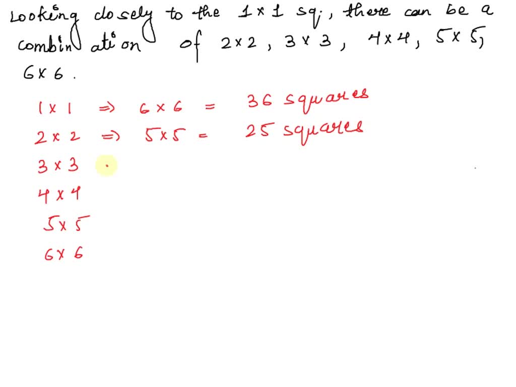 Problem 4 Now suppose that you have a large 6 × 6 square with the unit ...