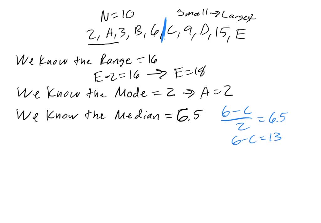 SOLVED: Here is a list of 10 data values that are sorted from smallest to largest; but five of ...