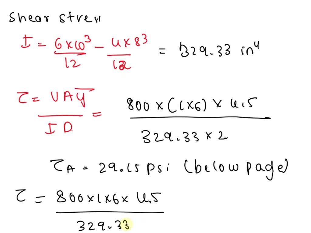 SOLVED: The shown I section is subjected to a shearing force V = 10 kN ...