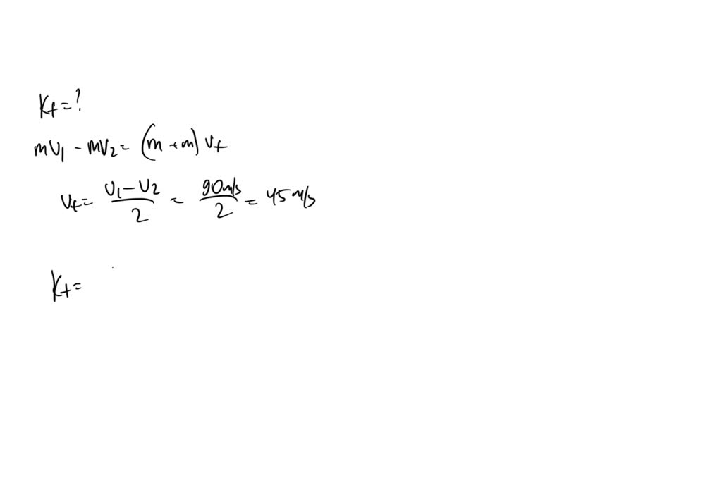 SOLVED: Two particles collide, stick together, and continue their motion together. Each particle ...