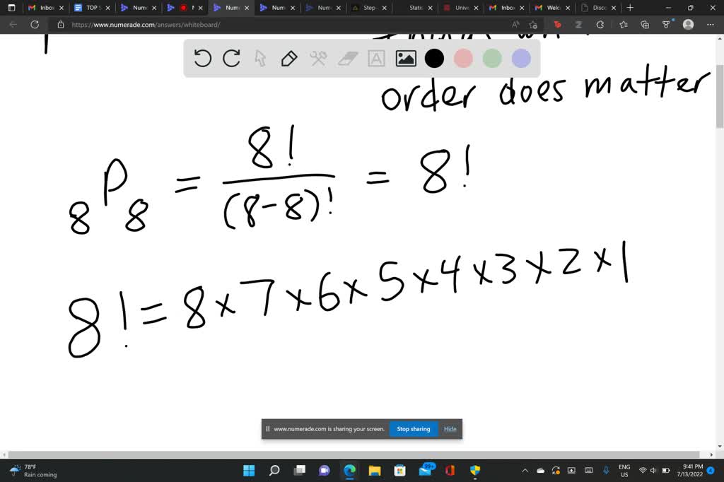 How many ways are there to arrange 8 different cars side by side in a ...