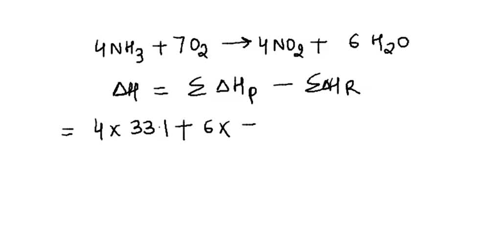 SOLVED: Determine the heat of reaction for the combustion of ammonia ...