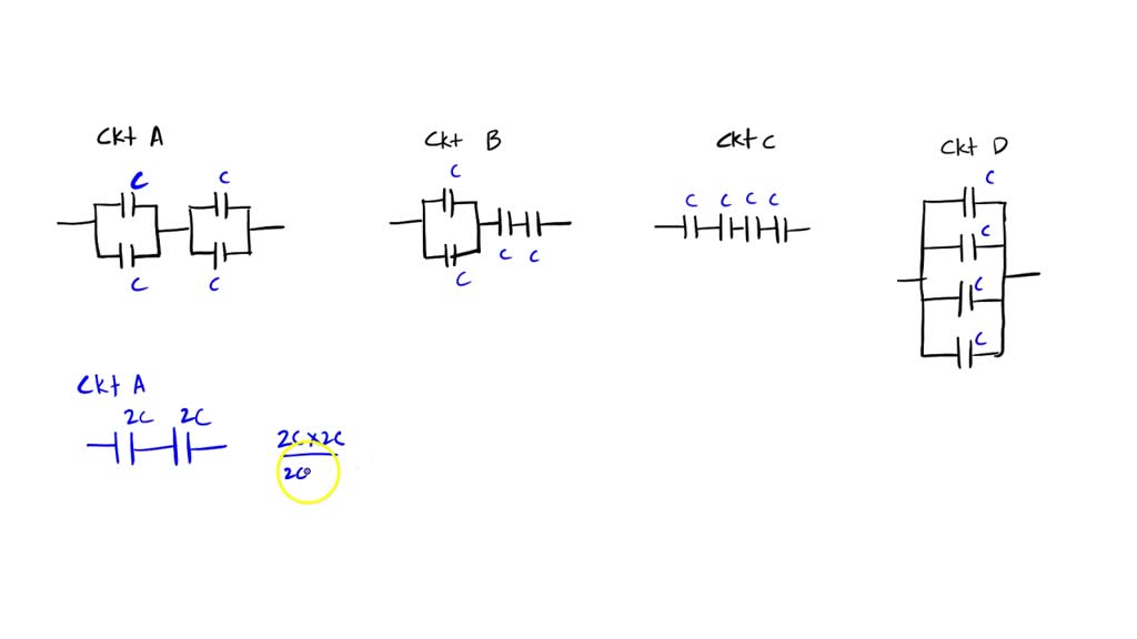 SOLVED: Four Capacitor Circuits Matching Points: 1 Consider the ...
