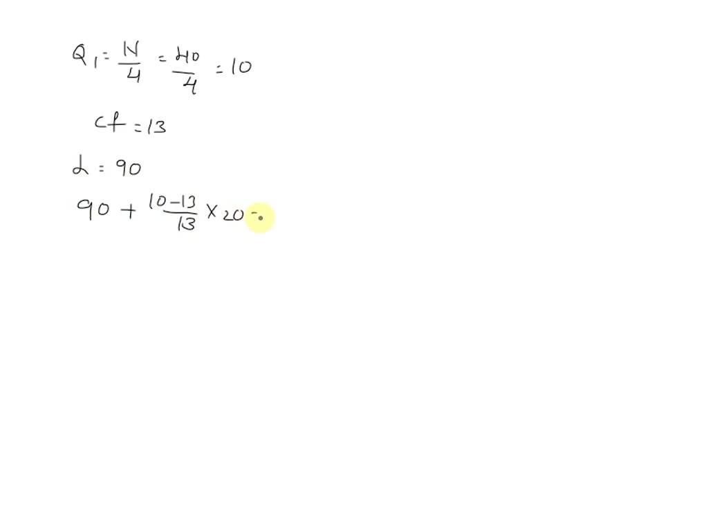 SOLVED: IIL Fill in the table and calculate the Quartiles, Deciles and ...