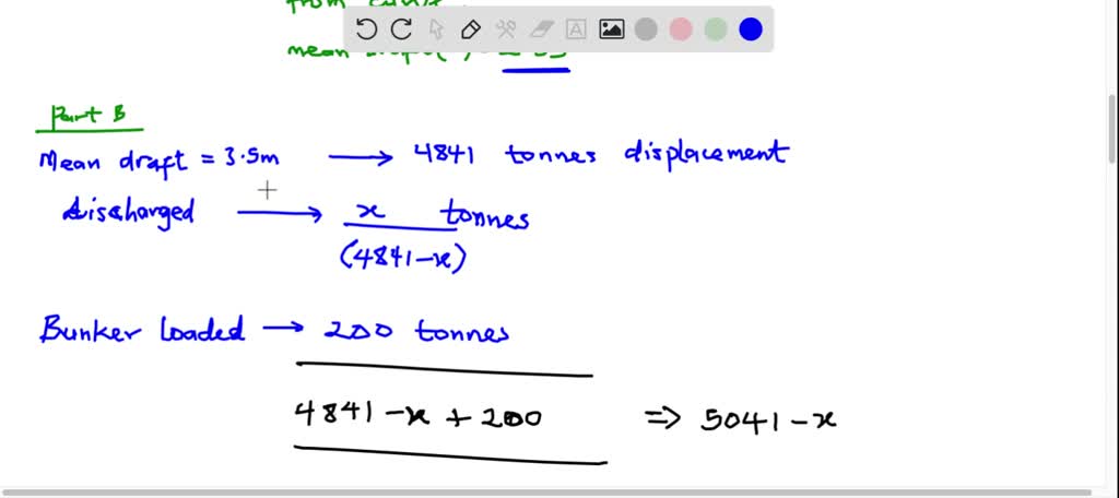 SOLVED: The following information is taken from a ship’s displacement ...