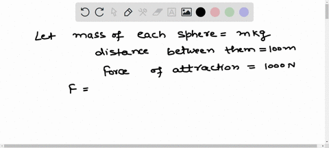 Calculate the gravitational attraction between two spheres...