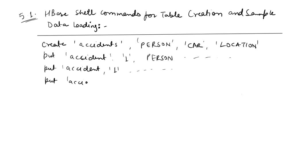 Solved Text Big Data Management Question 5 Implement As A Single Hbase Table A Database That