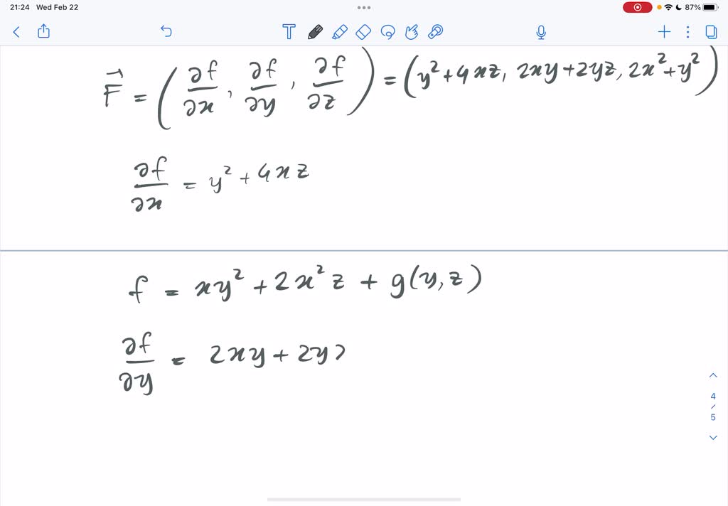 SOLVED: For what values of b and c will F = (y^2 - 2czx)i + y(bx + cz)j + (y^2 + cx^2)k be a ...