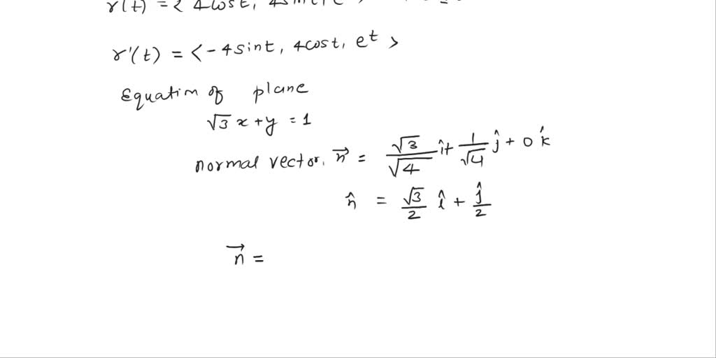 SOLVED: Consider the curve r(t) cos(t), 4 sin(t), et), 0