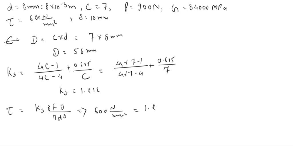 SOLVED: 1131 QUESTION 7:CLOSE-COILED HELICAL SPRINGS modulus of ...