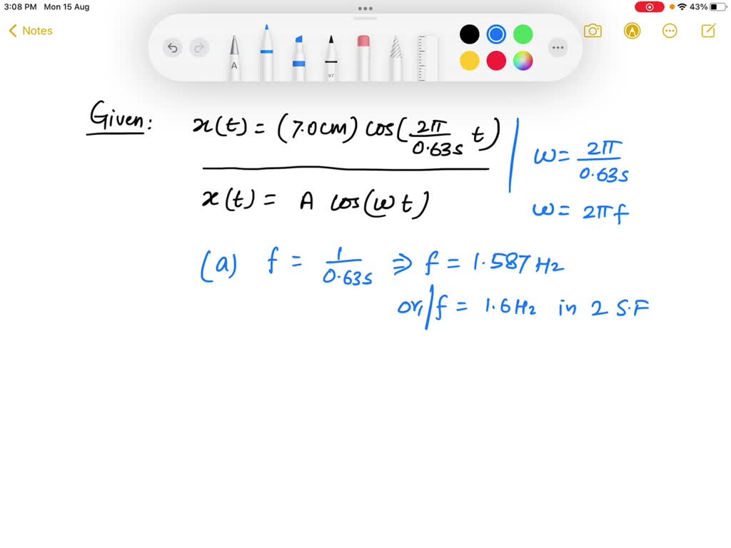 SOLVED: The position of a mass that is oscillating on a spring is given by x = (18.3 cm) cos[(2. ...