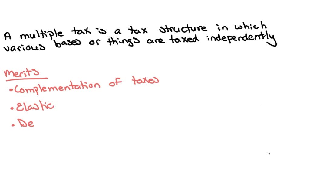 SOLVED: What is multiple tax system? Write its merits and demerits