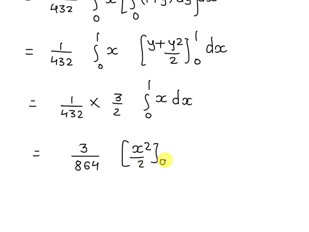 SOLVED: The joint density function for pair of random variables X and Y is given: (Round your ...