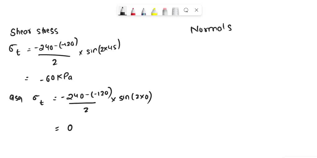 SOLVED: '4) The stress element shown below represents a soil stress ...