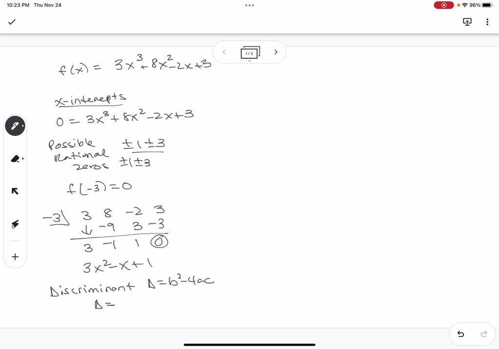 SOLVED: Determine the x-intercepts and the y-intercept of each given polynomial function. To ...