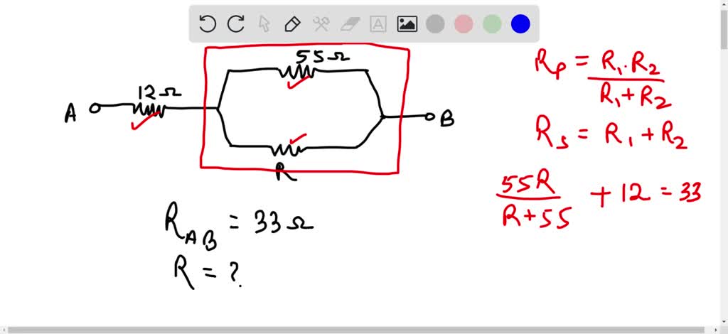 SOLVED: The equivalent resistance between points A and B of the ...