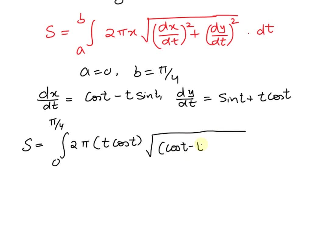 SOLVED: Consider the parametric equations below: x = t cos(t), Y = sin ...