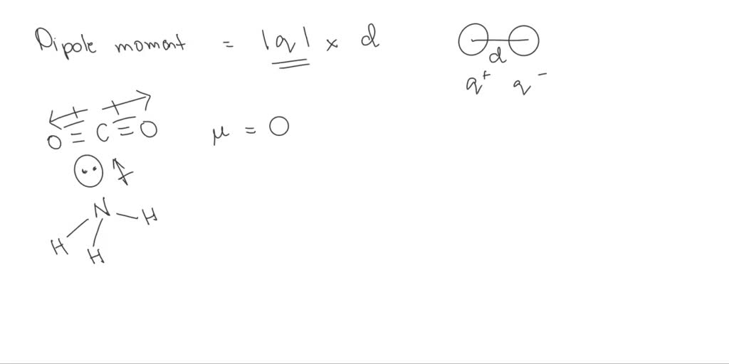 Which of the following molecules has no dipole moment? CO2 b NH3 H20 d ...