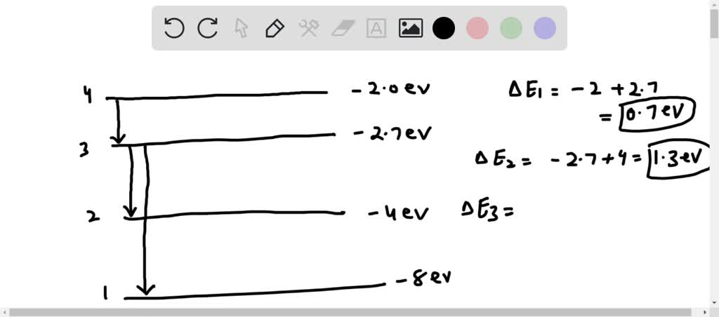 SOLVED: The energy diagram at left shows four possible energies for an ...
