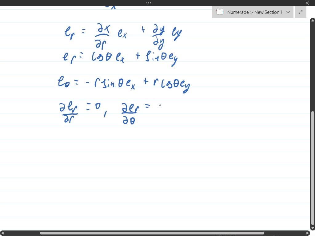 Solved Problem 6 1 Calculate The Connection Coefficients Γj K I For Twodimensional Euclidean