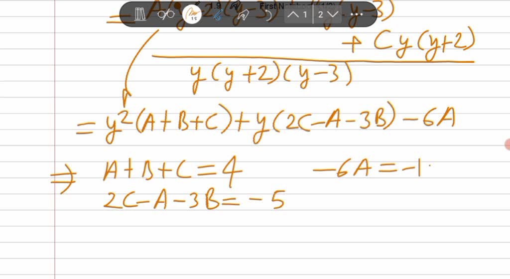 SOLVED: Rewrite the rational expression using the method of partial ...