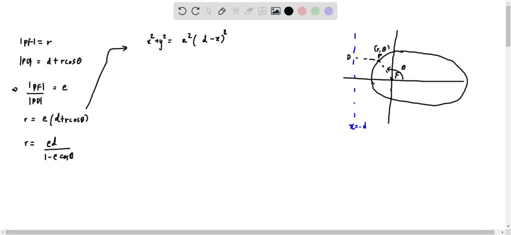 SOLVED: (a) Beginning with the polar-coordinates equation of an ellipse ...