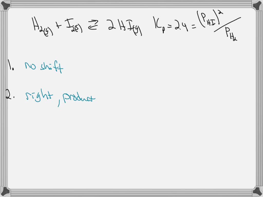 SOLVED: Consider the following equilibrium in which hydrogen gas and ...