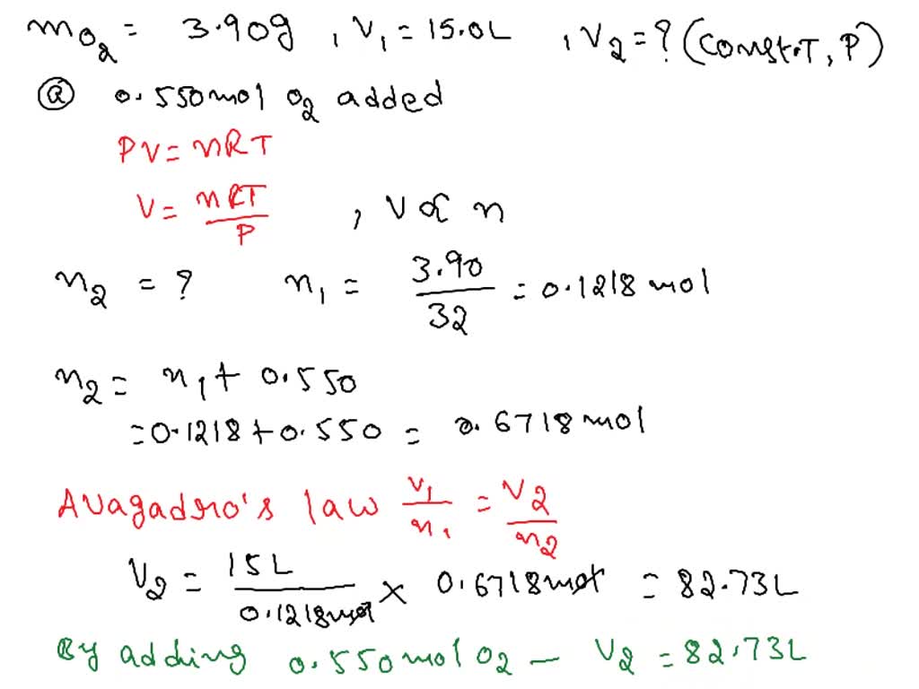 SOLVED: A sample containing 3.90 g of O2 gas has an initial volume of 15.0 L. What is the final ...