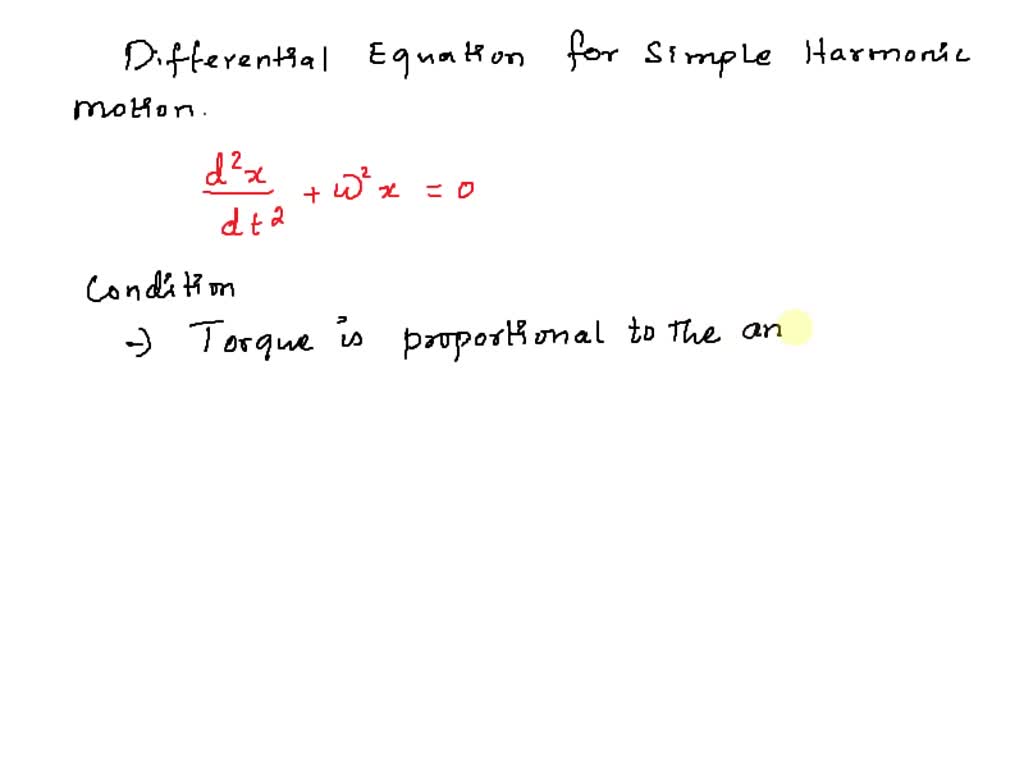 SOLVED: Write the differential equation that characterizes simple ...