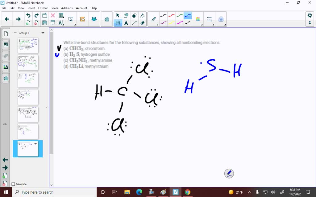SOLVED: Write line-bond structures for the following substances ...