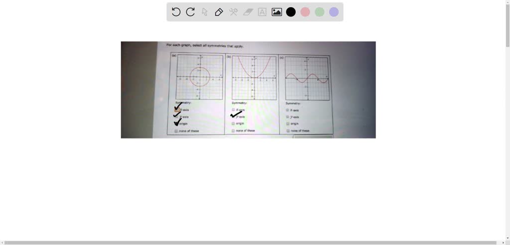 SOLVED: For each graph, select all symmetries that apply. Symmetry ... SOLVED: For each graph, select all symmetries that apply. Symmetry ...