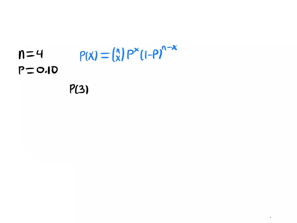 SOLVED: Assume that a procedure yields a binomial distribution with n=4 ... SOLVED: Assume that a procedure yields a binomial distribution with n=4 ...