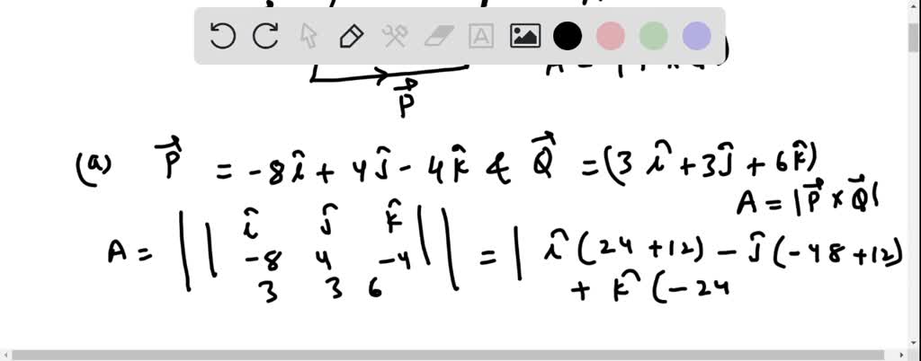 SOLVED: The vectors P and Q are two adjacent sides of a parallelogram. Determine the area of the ...