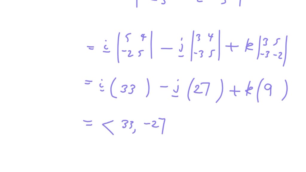 SOLVED: Find two unit vectors orthogonal to a = (3, 5, 4) and b = (-3, −2,5) Enter your answer ...
