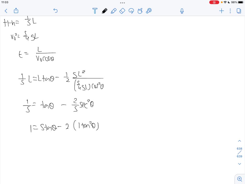 SOLVED: Danielle launches a ball off of a platform of height h with ...