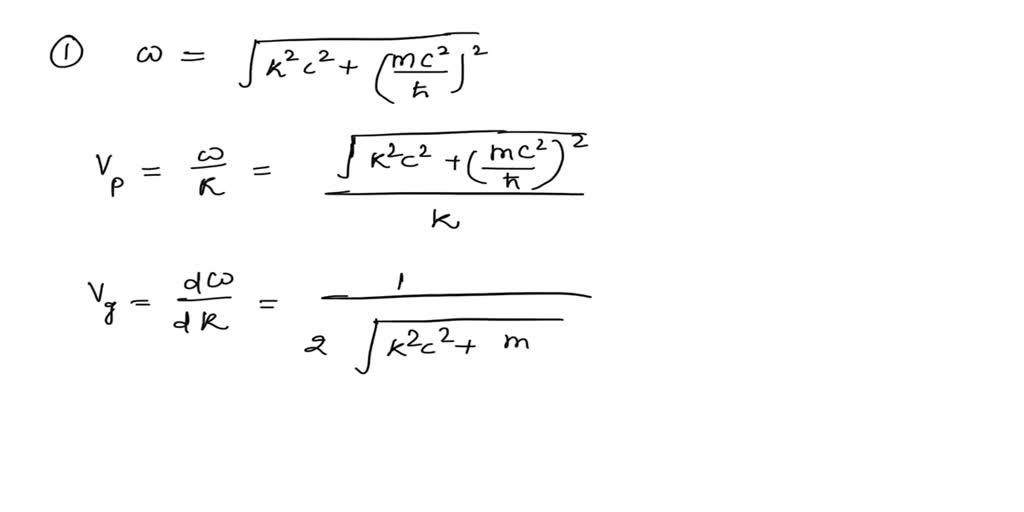 SOLVED: The dispersion relation for free relativistic electron waves is ...