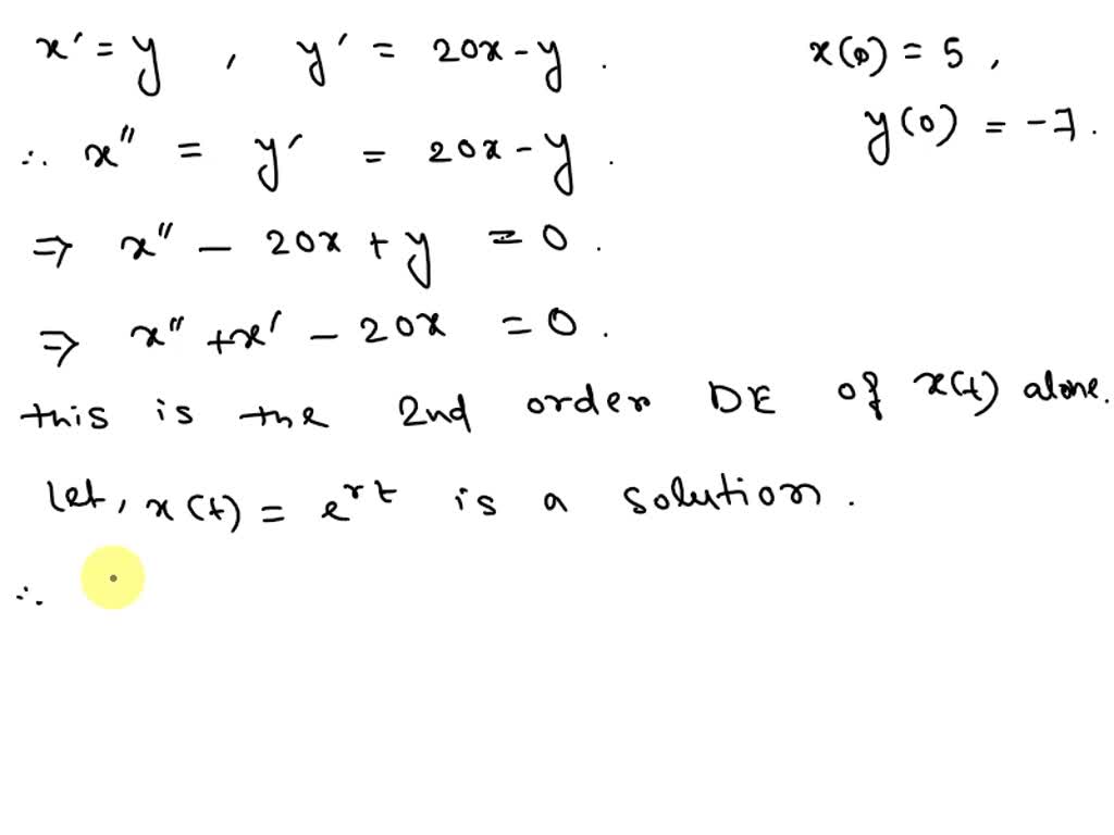 SOLVED: (a) (6p) Find the general solution of the system r = -r + 8y, y ...