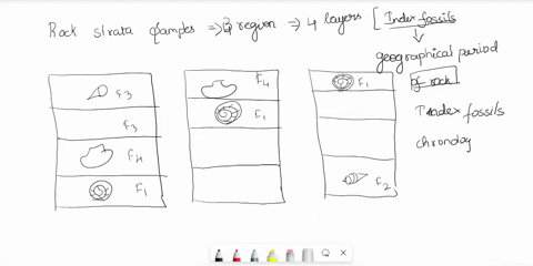 the image shows core samples of rock strata taken from three different ...