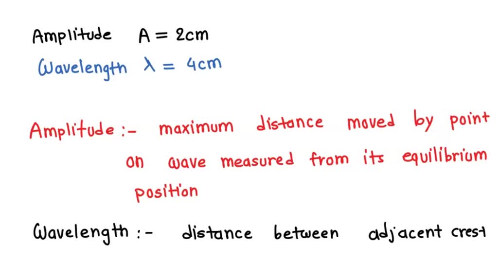 SOLVED: Draw a wave with 4cm wavelength and 2 amplitude