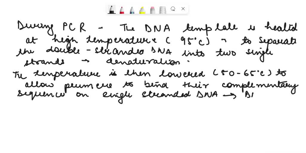 SOLVED: During a PCR reaction, the step in the cycle where dNTPs are ...