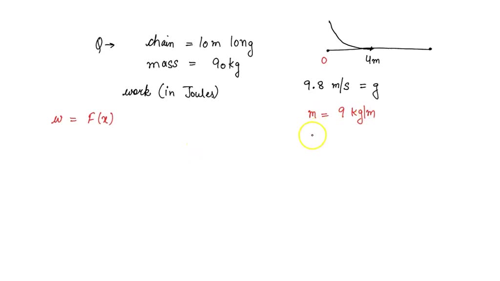SOLVED: A chain lying on the ground is 10 m long and its mass is 80 kg ...