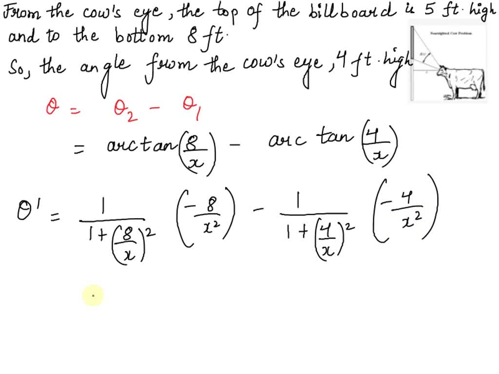 SOLVED: '(10 points) The Nearsighted Cow Problem: A Calculus Classic A ...