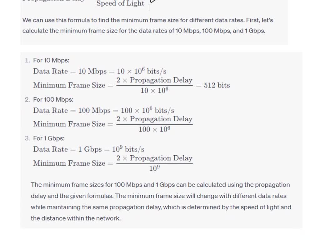 SOLVED: If the maximum propagation time in the standard Ethernet is 32.1 mu s. Given that the ...