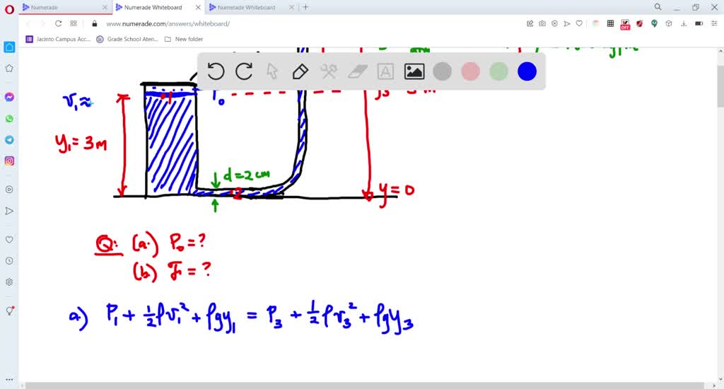 SOLVED: A large diameter tank with the top closed and sealed is filled ...