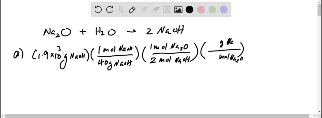 SOLVED: 4. Given the following equation: NazO + HzO > 2 NaOH a) How many grams of NaOH is ...