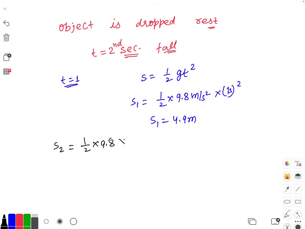 Solved 43 An Object Is Dropped From Rest If It Falls Distance X
